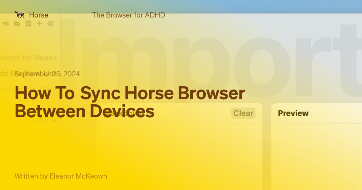 How To Sync Horse Browser Between Devices - Resources - Horse Browser