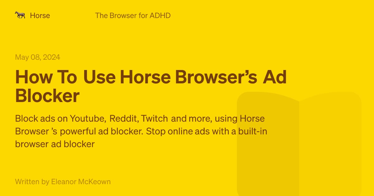 How To Use Horse Browser’s Ad Blocker - Resources - Horse Browser