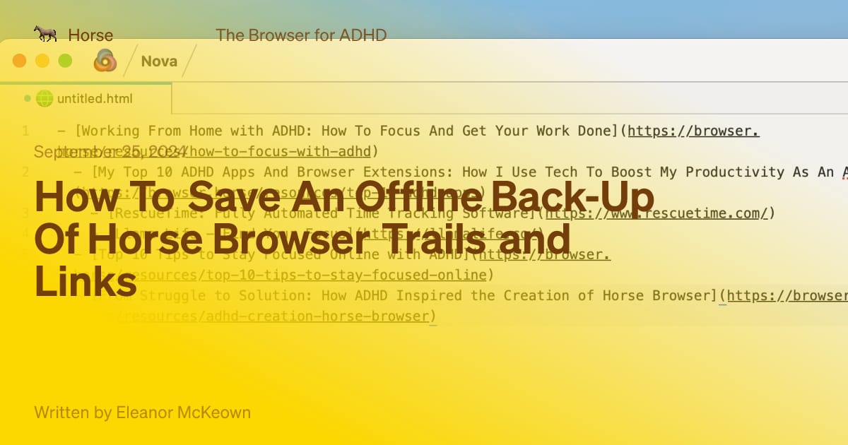 How To Save An Offline Back-Up Of Horse Browser Trails and Links ...